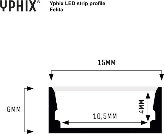 LED strip profiel Felita aluminium extra laag 1m incl. melkwitte ...