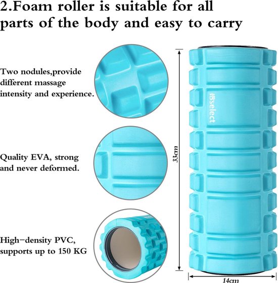 Fascia roller 5in1 set spine foam roller massage rollers duoball ...