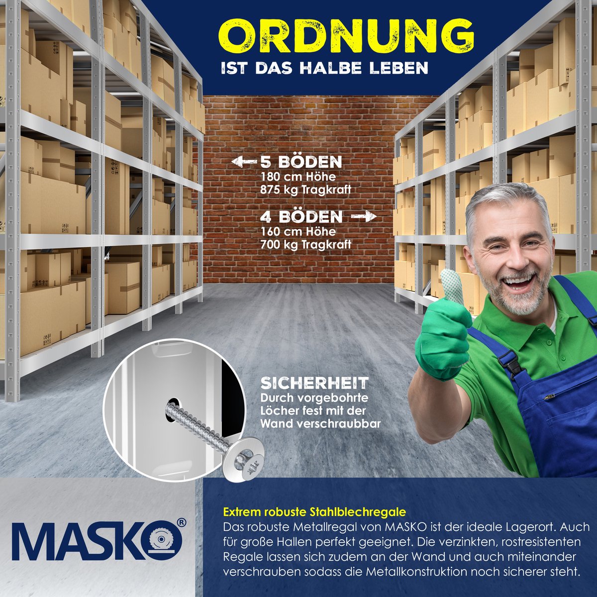 MASKO® Opbergrek / Stellingkasten / Magazijnstelling set van 2 ...