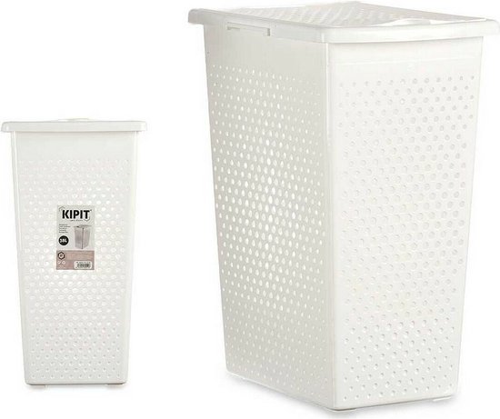 Wasmand Met Deksel Wit Plastic 38 L (27 x 49,5 x 38,5 cm) | bol.com