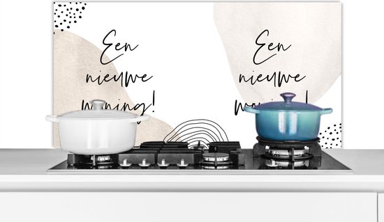 Spatscherm keuken 100x50 cm - Kookplaat achterwand Quotes - Nieuwe ...