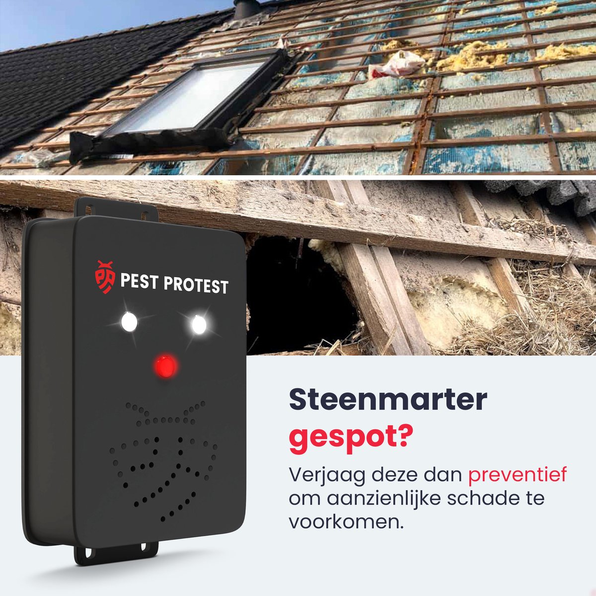 Pest Protest® Auto Marten Repeller - Ultrasonic Marten Repeller - Stone ...