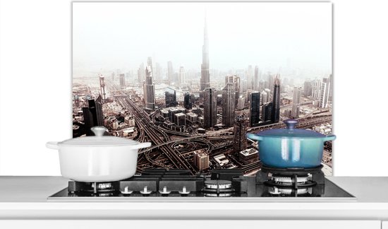 Spatscherm keuken 90x60 cm - Kookplaat achterwand Stad - Architectuur ...