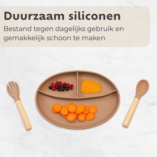 Faas 3-Delig Baby Servies - Siliconen - Peuter Bestek Set - Incl. Bord ...