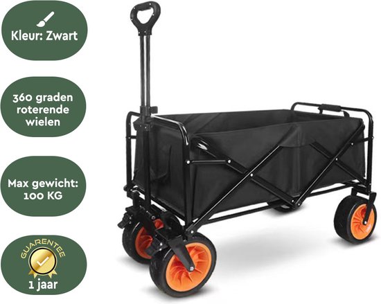 BRASQ Bolderkar opvouwbaar - Zwart - WC100 | bol.com