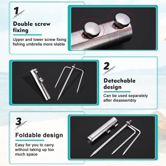 Gazonorn parasolvoet, grondpen, parasolvoet, strand, 37 cm x 3,2 cm ...