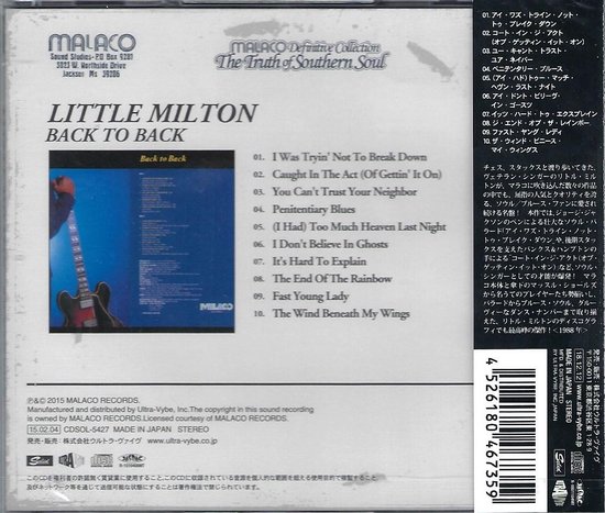 Back to Back, Little Milton | CD (album) | Muziek | bol