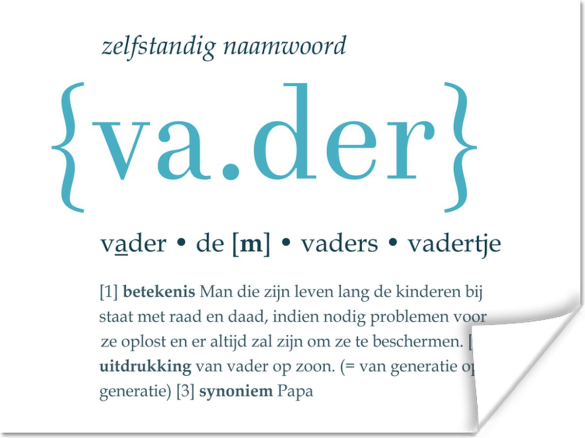 Poster Quotes - Vader definitie - Spreuken - Woordenboek - 80x60 cm ...