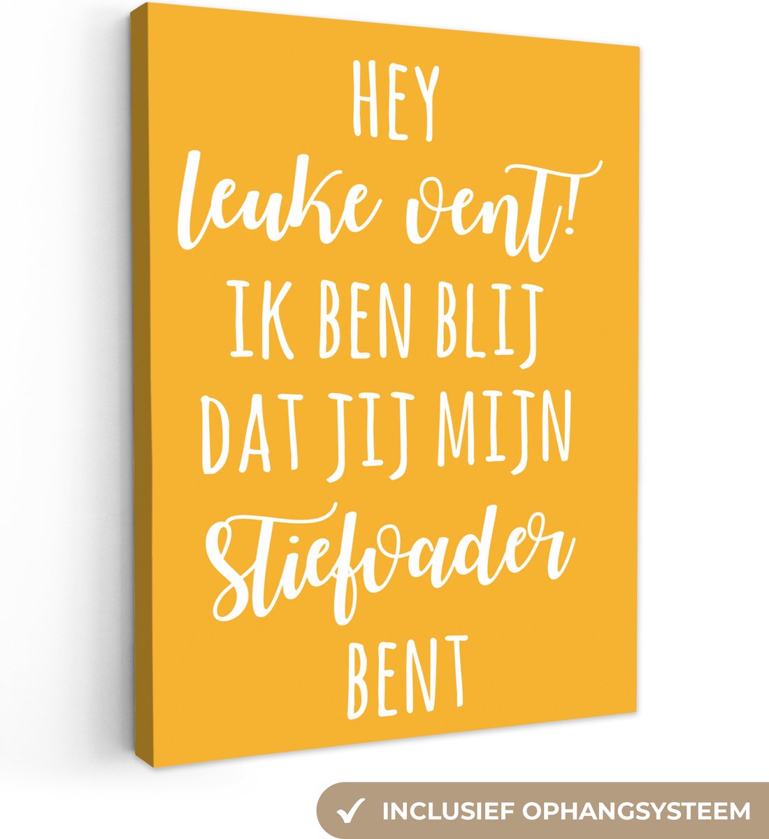 Canvas Schilderij Stiefvader - Spreuken - Blij dat jij mijn stiefvader ...