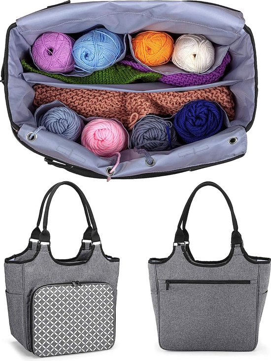 Breitas, garenopbergtas voor garen, breinaalden en breiproject, brei ...