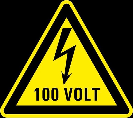 Sticker elektriciteit waarschuwing 100 volt 25 mm - 10 stuks per kaart ...
