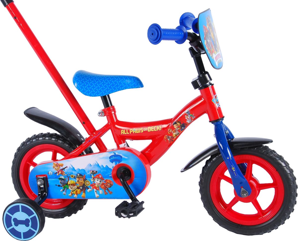 Paw Patrol Kinderfiets - Jongens - 10 inch - Rood/Blauw | bol.com