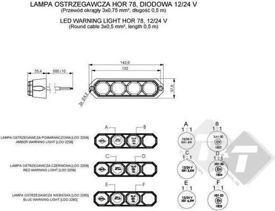 Stroboscooplamp, Waarschuwingslamp LED, ROOD, 12 tot 24 Volt, Horpol | bol