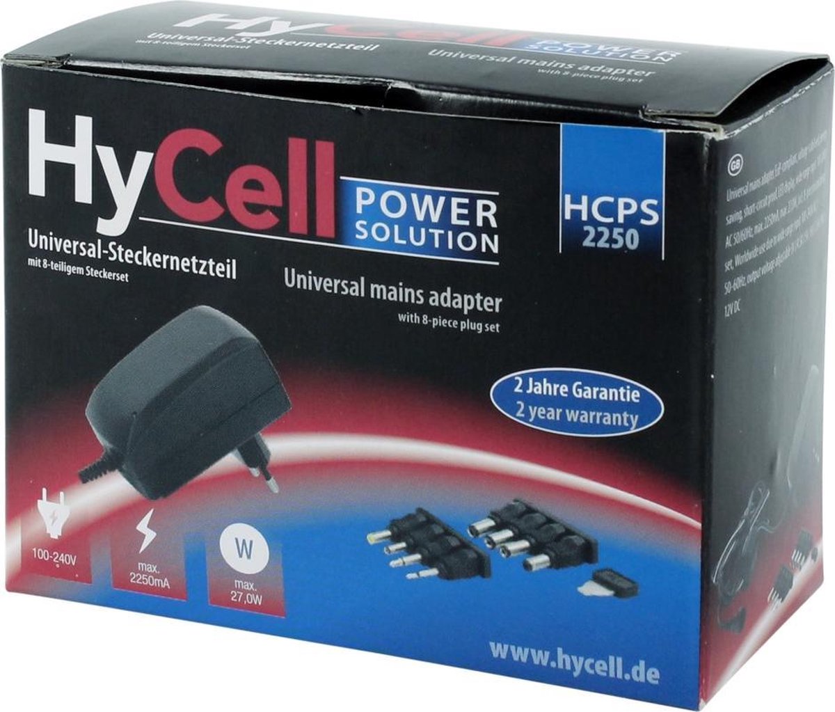 HyCell 1201-0009 Stekkernetvoeding, instelbaar 3 V/DC, 4.5 V/DC, 5 V/DC ...