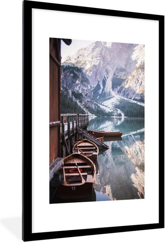 Fotolijst incl. Poster - Alpen - Boten - Water - 80x120 cm ...
