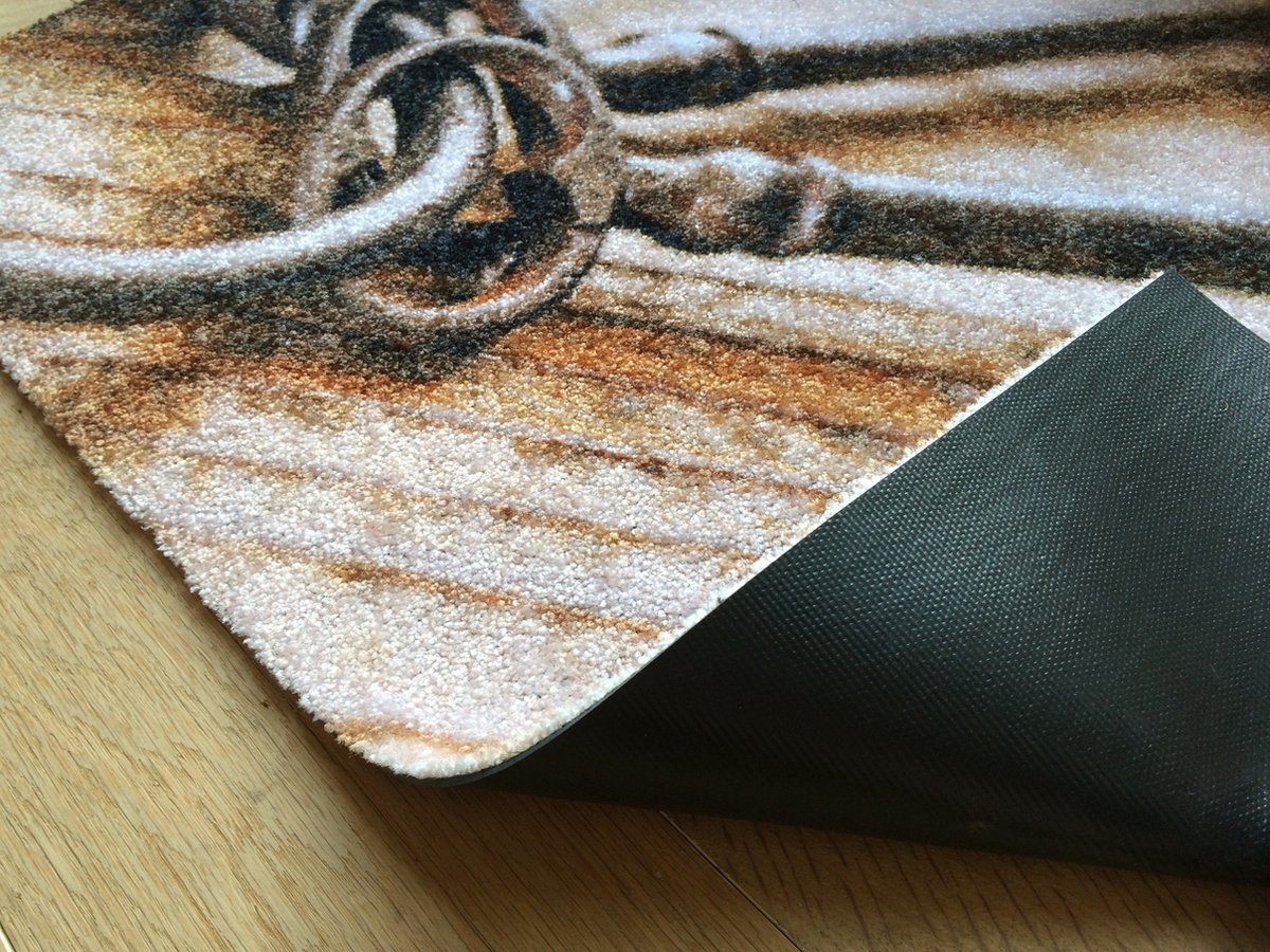 Ikado Droogloopmat beige met foto sleutels 60 x 90 cm | bol