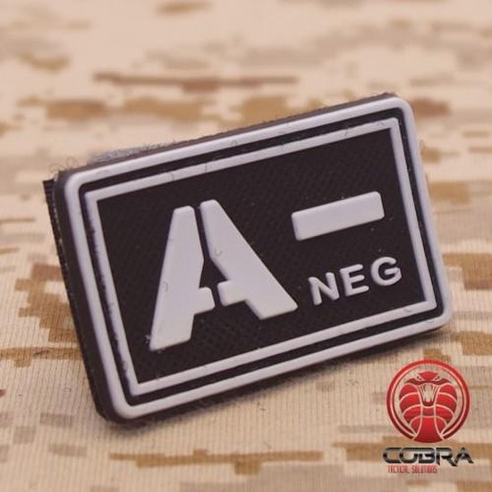 A- NEG fluo bloedgroep 3D PVC Militaire patch embleem fluo met klittenband | bol.com
