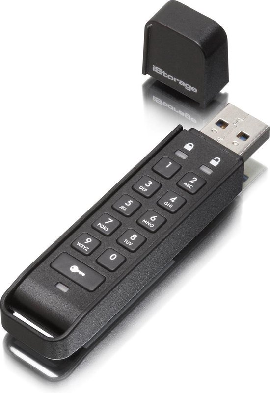 iStorage datAshur Personal 2 - USB-stick - 8 GB - Cijfercode - Zwart ...