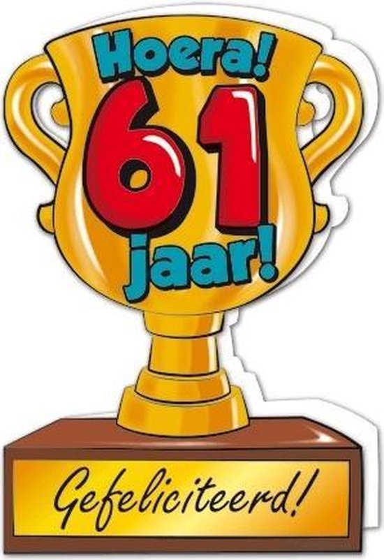 Wenskaart Trofee 61 jaar | bol