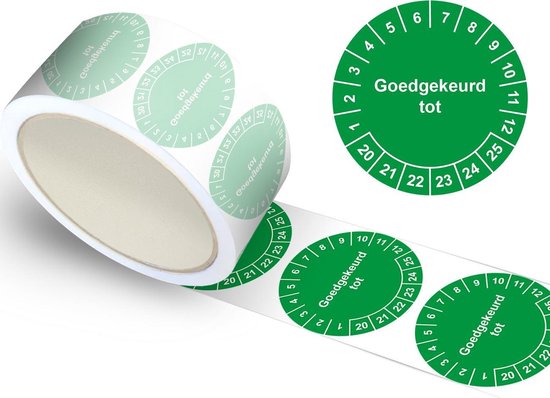 Keuringssticker Goedgekeurd tot'' Ø 30 mm - 100 stickers - | bol.com