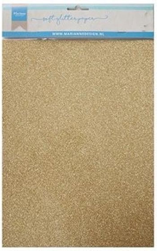 Marianne Design Glitter Papier - A4 - Goud - 5 stuks | bol