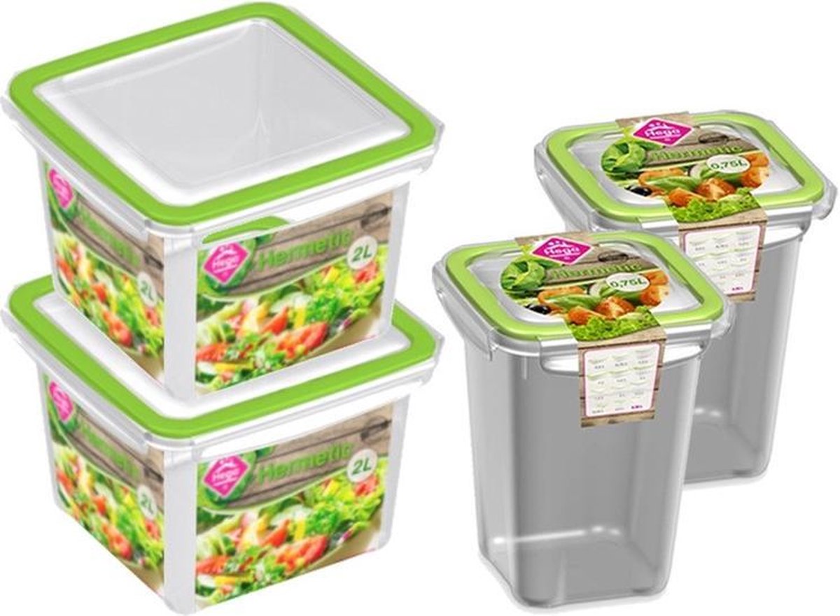 4x Récipients pour bouillon / nourriture 0,75 et 2 litres plastique ...
