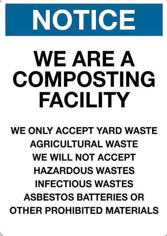 Sticker 'Notice: We are a composting facility' 297 x 210 mm (A4) | bol.com