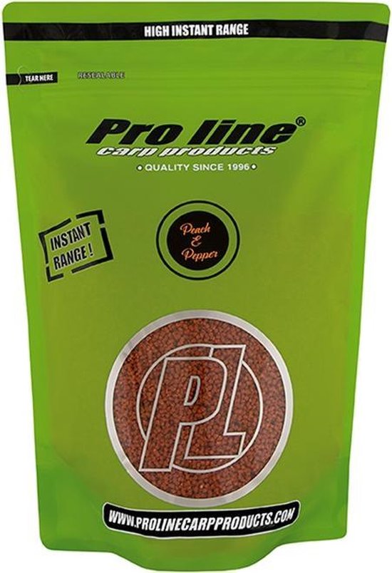 Pro Line Peach & Pepper Pellets - 2mm - 1kg - Bruin | bol.com