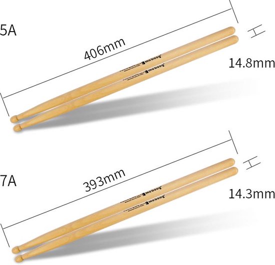 Moboog Drumstokken 5A Maple Esdoorn-houten tip | bol