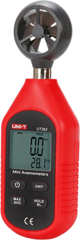Windmeter - Anemometer - Windsnelheidsmeter - Voor Buiten - Rood | bol