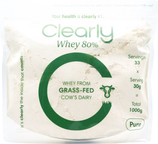 Whey grasgevoerd Eiwitpoeder - 33 Porties - Whey Grass fed - Proteine ...