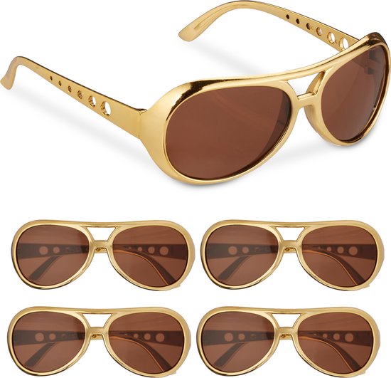 feestbril - set van 5 - rapper - one size - festival bril - party ...