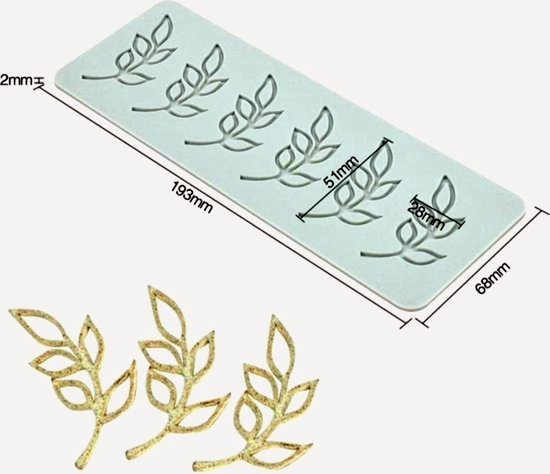 Siliconen mal blad met 5 blaadjes - tuile vorm - fondant mal | bol