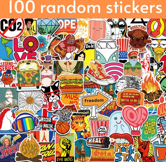 100 coole Stickers voor volwassenen - Willekeurige mix voor Laptop ...