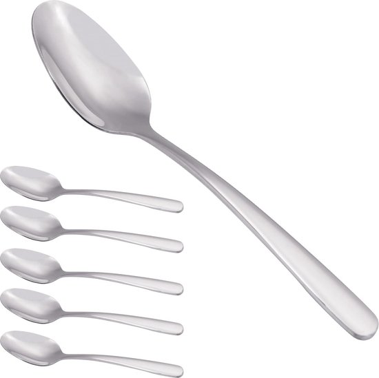 Roestvrijstalen Theelepel Theelepelset van 6 (18/10 roestvrij staal) | bol