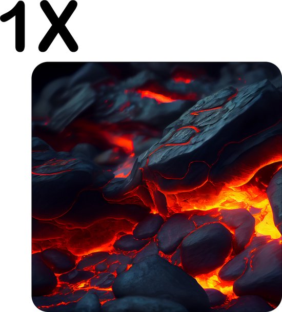 BWK Stevige Placemat - Stenen in Lava - Set van 1 Placemats - 50x50 cm - 1 mm dik... | bol