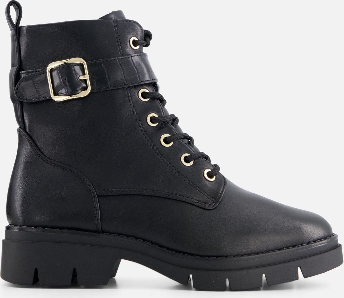 Tamaris Veterboots zwart Imitatieleer - Dames - Maat 39 | bol.com
