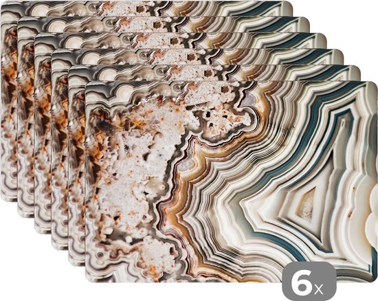 Placemat - Placemats kunststof - 45x30 cm - Edelsteen - Marmer - Natuur ...