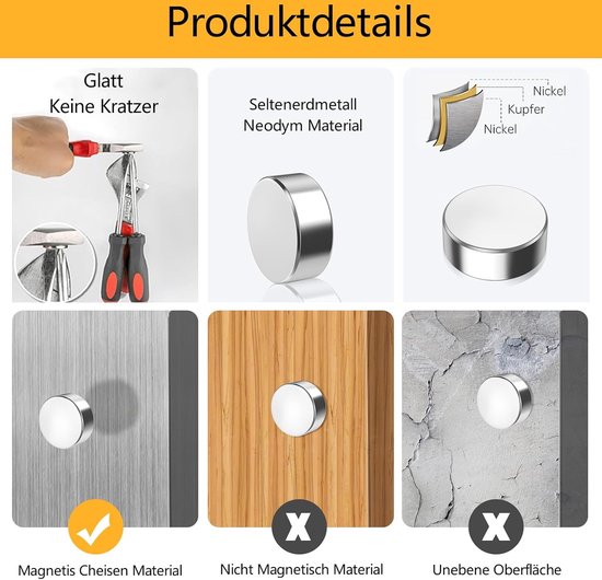 200 stuks mini-magneten, rond, kleine magneten, sterk, 4 x 2 mm ...