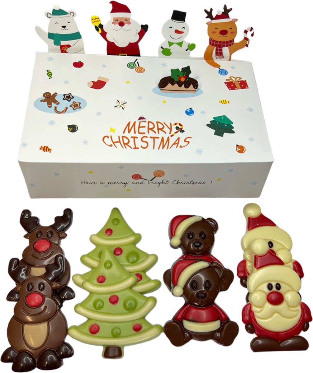 Kerst doosje met luxe chocolaatjes 12 stuks - Relatiegeschenk - Luxe ...