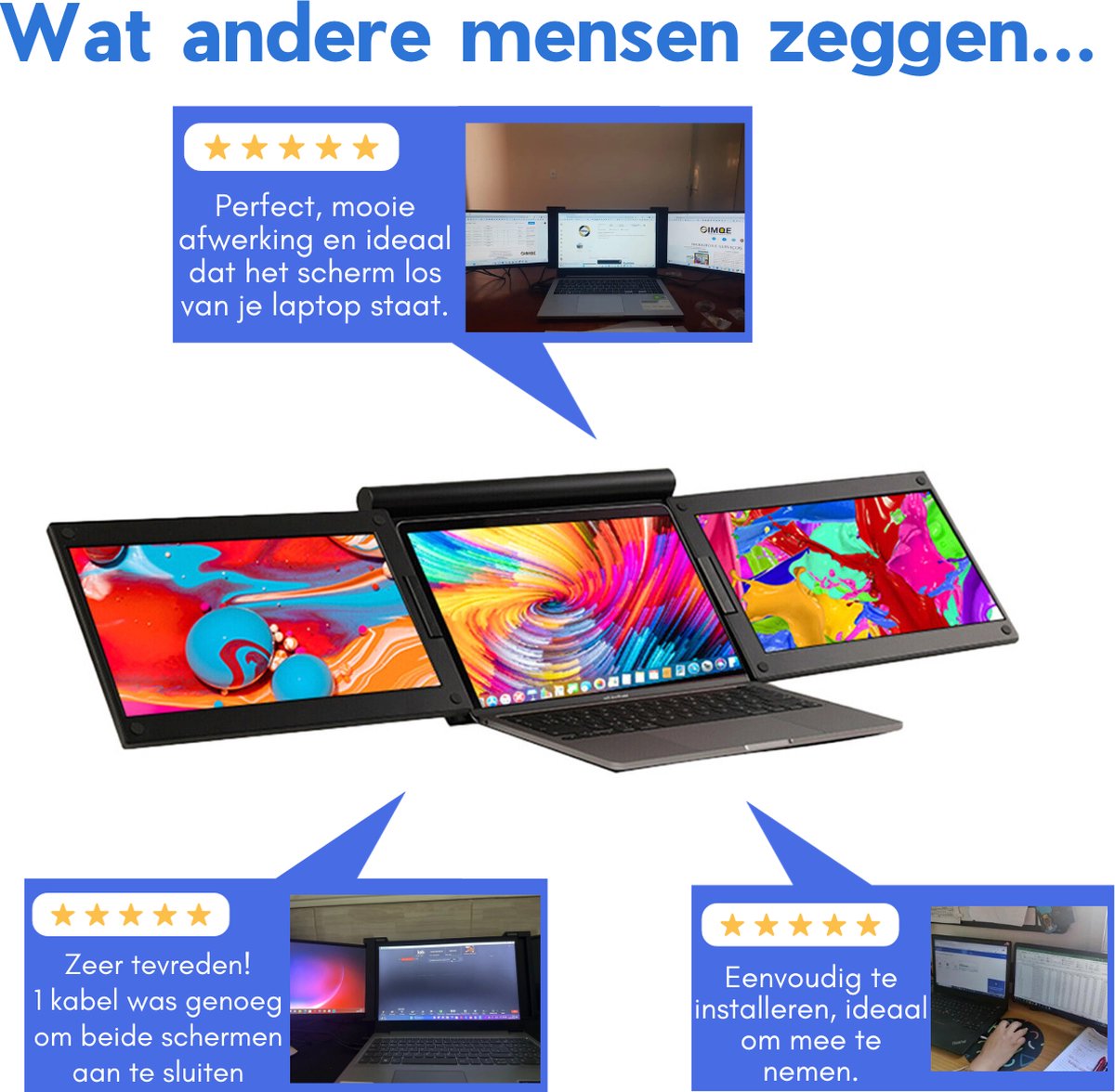 Farfi - Triple Portable Monitor Full HD - 1 kabel-model - (Windows ...