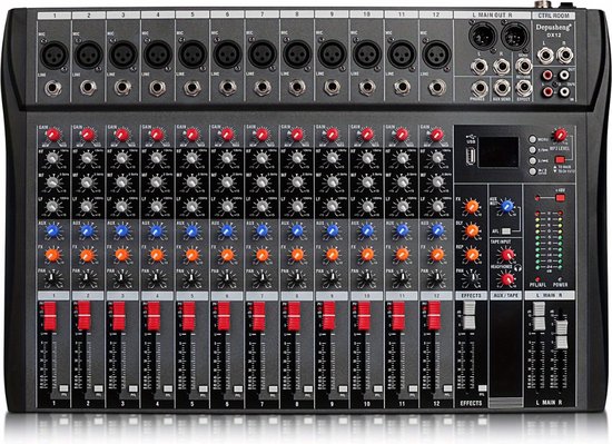 Livano Audio Mixer - Mengpaneel - DJ - Mixer - Gaming - 12 Kanaals | bol