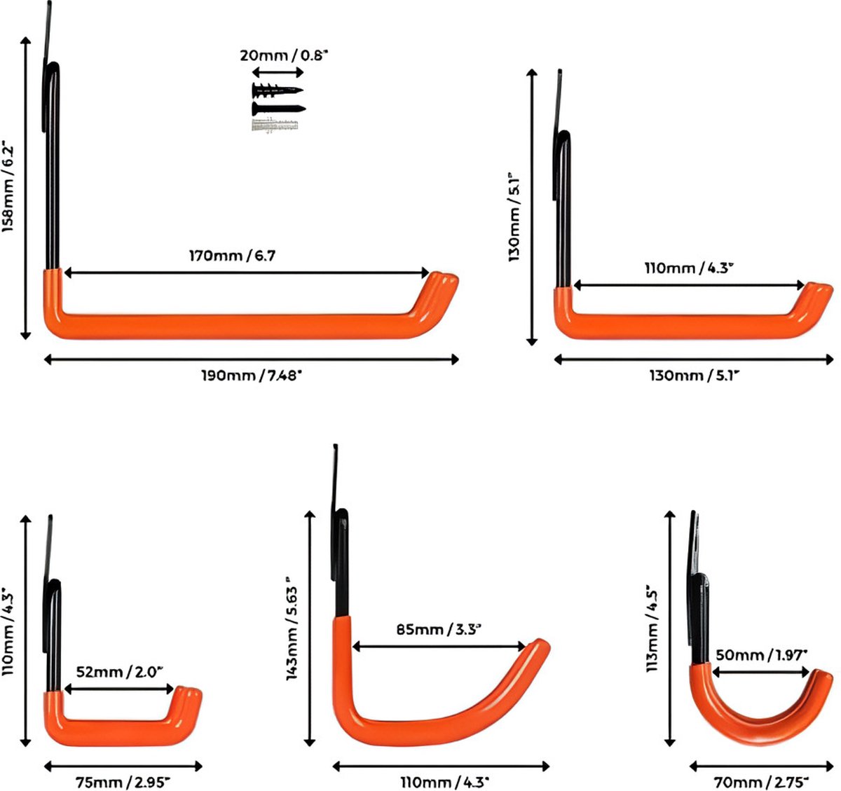 Stalen Garage Opslag Utility Dubbele Haken, Lange U Haken, Heavy Duty ...