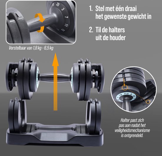 Apollo systeemhalters, set van 2 halters, verstelbaar tot max. 6,5kg ...