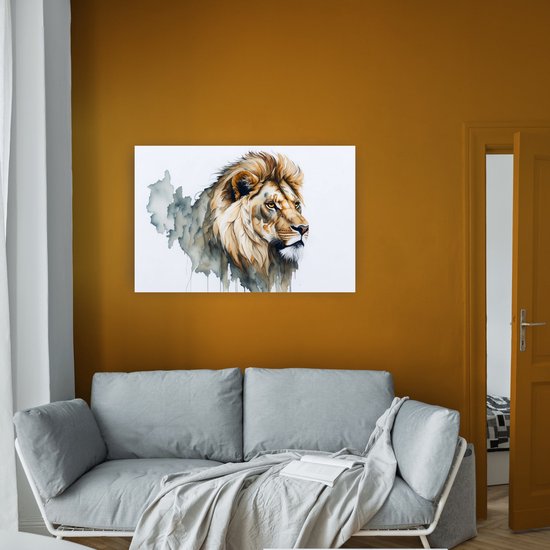 Leeuw poster - Dieren - Wanddecoratie leeuw - Leeuwen - Aquarel poster ...