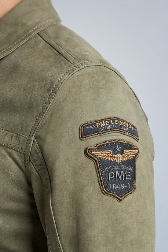 PME Legend - Leer Summer Hudson 2.0 Bomber Khaki - Heren - Maat M ...