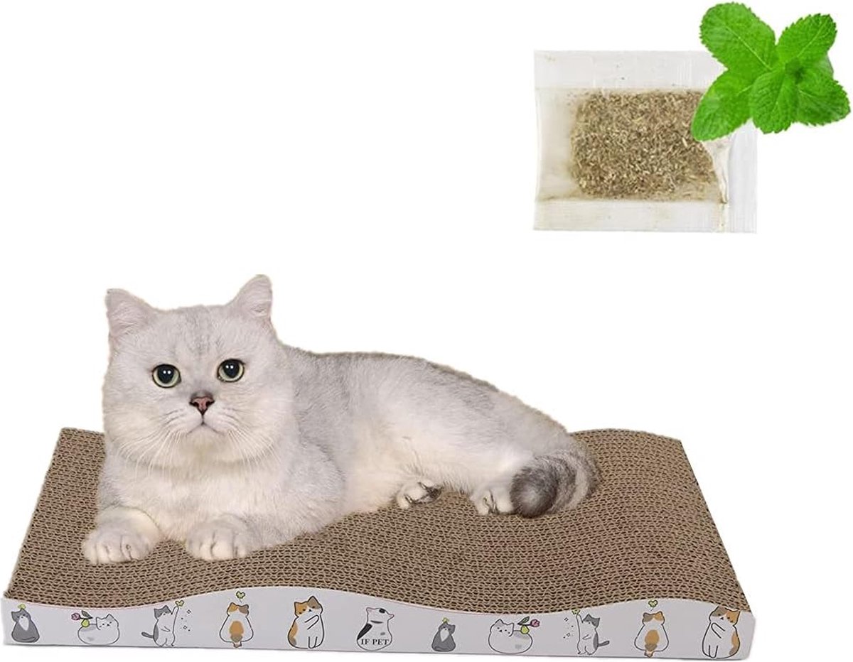 Tapis à Scratch pour Cat avec herbe à chat, double face, design durable ...