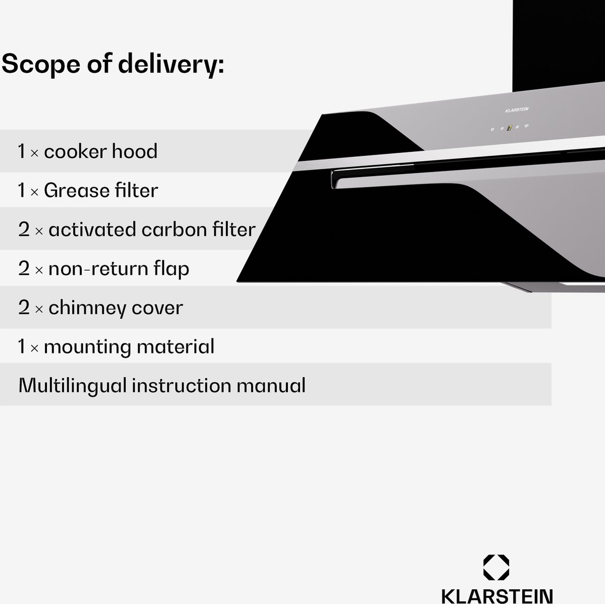 Klarstein Afzuigkap 90cm - Luchtafvoer/- recirculatie Afzuigkap Met Actief koolfilter... | bol