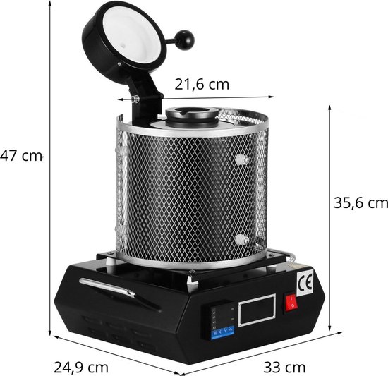 Velox Elektrische Smeltoven - 3KG - Smeltkroes - Smeedoven - Edelmetaal ...
