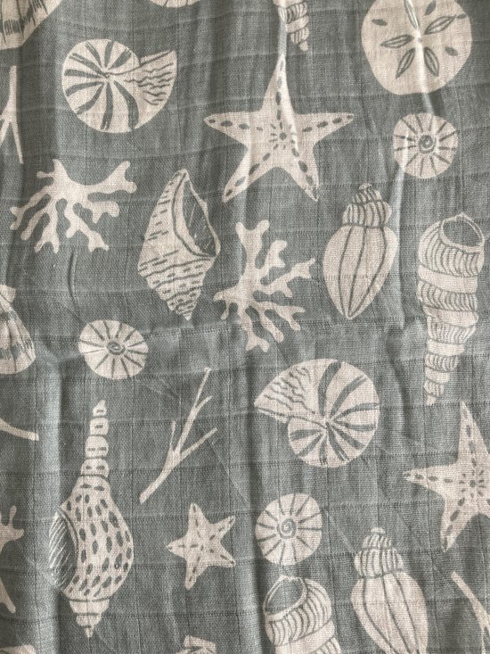 Hydrofiel Doek XL Schelpen- Inbakerdoek- Hydrofiel Luier- Baby Dekentje ...